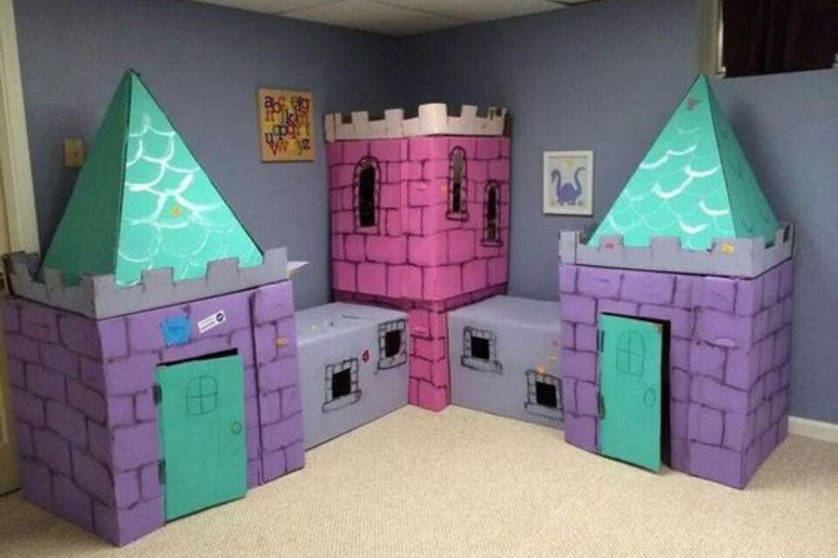 Cardboard Box Forts, Castles, and Cubby Houses with Moving Boxes