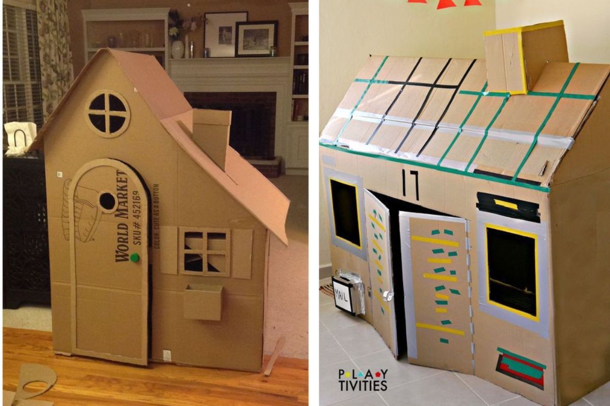 Cardboard Box Forts, Castles, and Cubby Houses with Moving Boxes